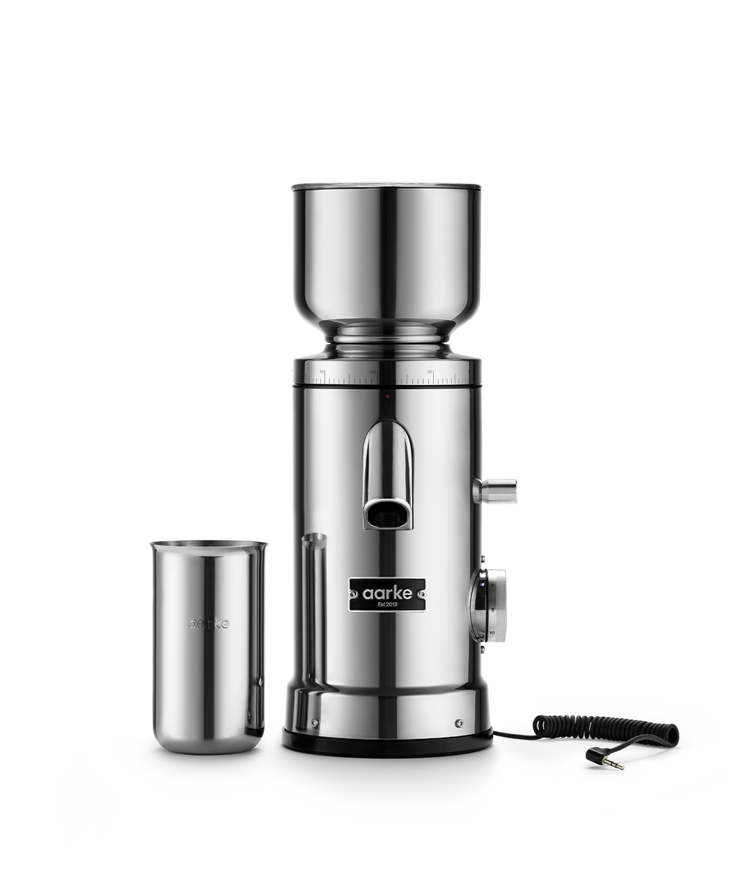 Aarke Flat Burr Coffee Grinder - Coffee Grinder in Stainless Steel